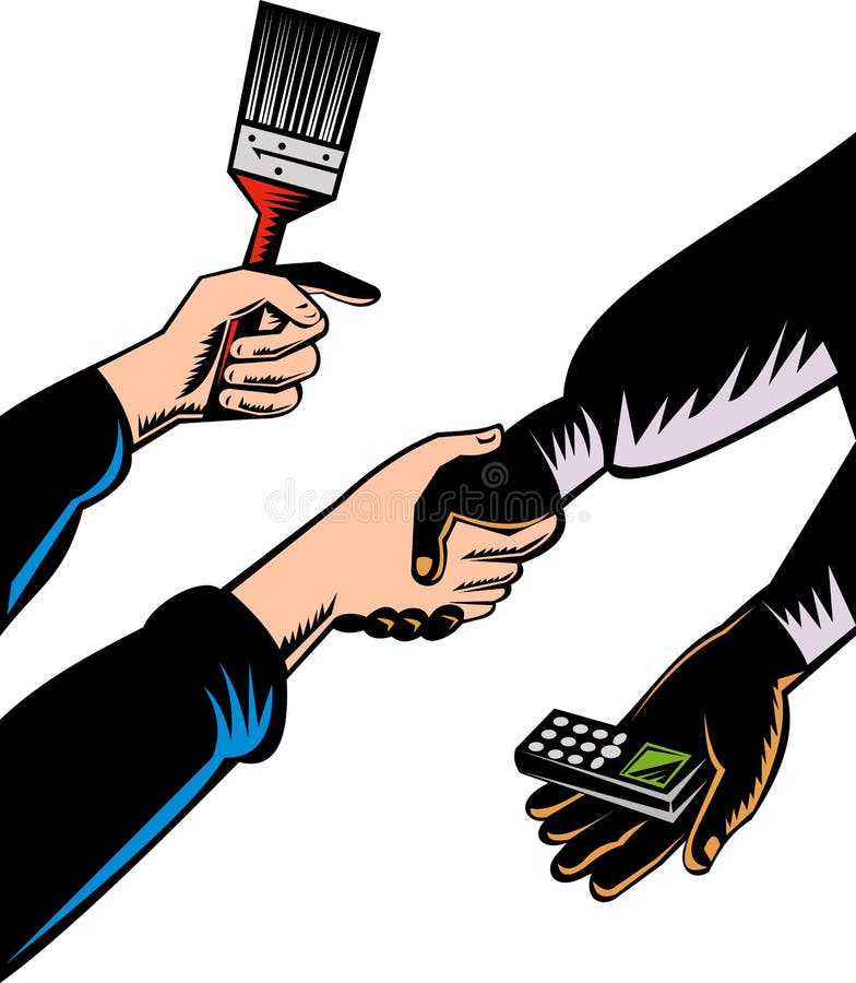 De De Handelsgoederen En Diensten Van De Ruilhandel Stock Illustratie ...