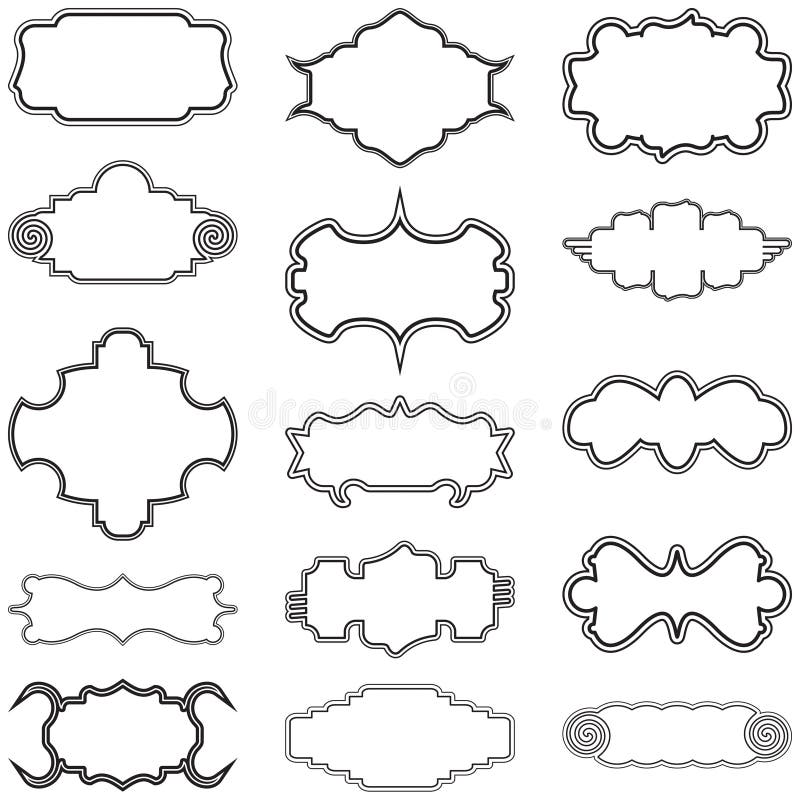 De Decoratieve Reeks Van De Kaders Vectorinzameling Vector Illustratie ...