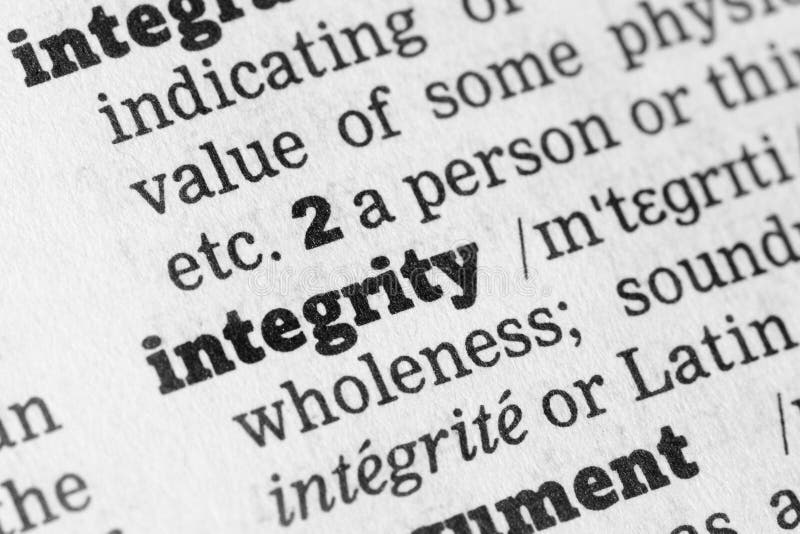 De Definitie Van Het Woordenboek Van De Integriteit Stock Afbeelding ...