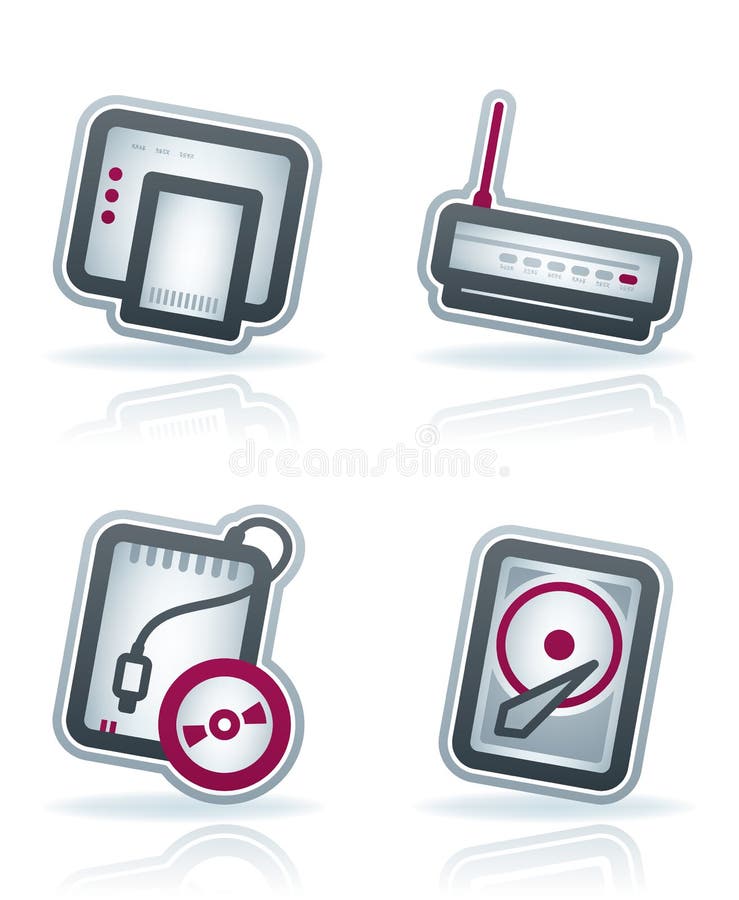 De Delen van de computer vector illustratie. Illustration of grijs ...