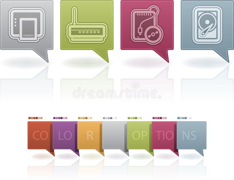 De delen van de computer stock illustratie. Illustration of roze - 30537501