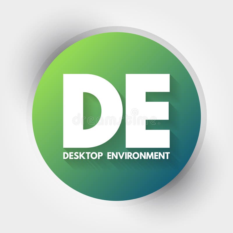 DE - Desktop Environment Acronym, Technology Concept Background Stock ...