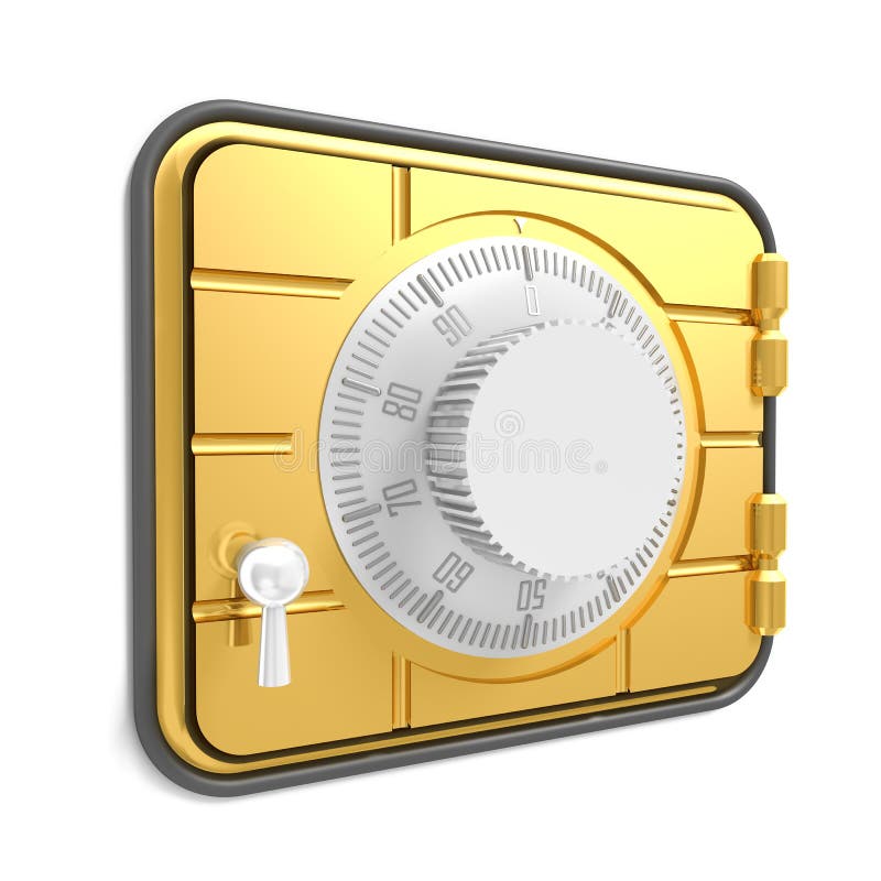 De deur van de kluis stock illustratie. Illustration of gouden - 19966249