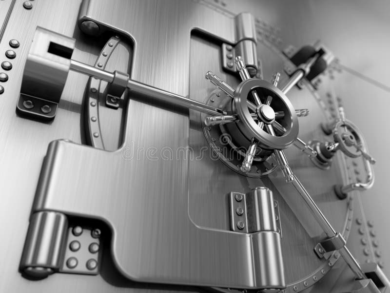 De Deur Van De Kluis Van De Bank Stock Illustratie - Illustration of ...