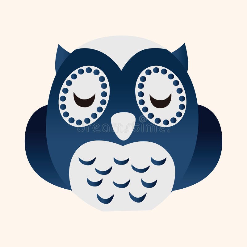 De Dierlijke Elementen Van Het Uil Vlakke Pictogram, Eps10 Vector ...