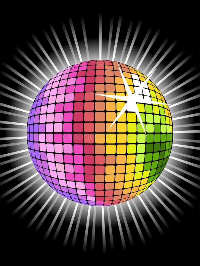 Van Het De Partij De Vectorpictogram Van De Discobal Vlakke Die Stijl ...