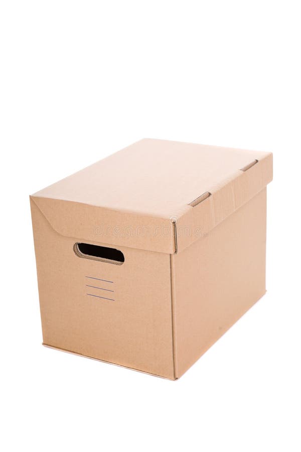 Kartonnen doos stock afbeelding. Image of geïsoleerd, verzending - 8536735