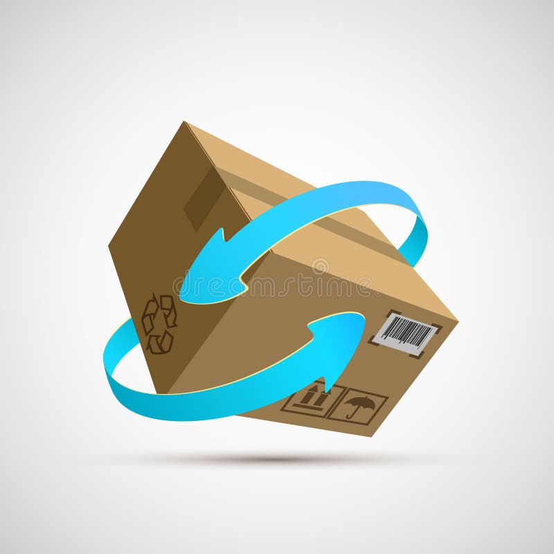 De Doos Van Het Pictogramkarton Met Pijlen Vector Illustratie ...