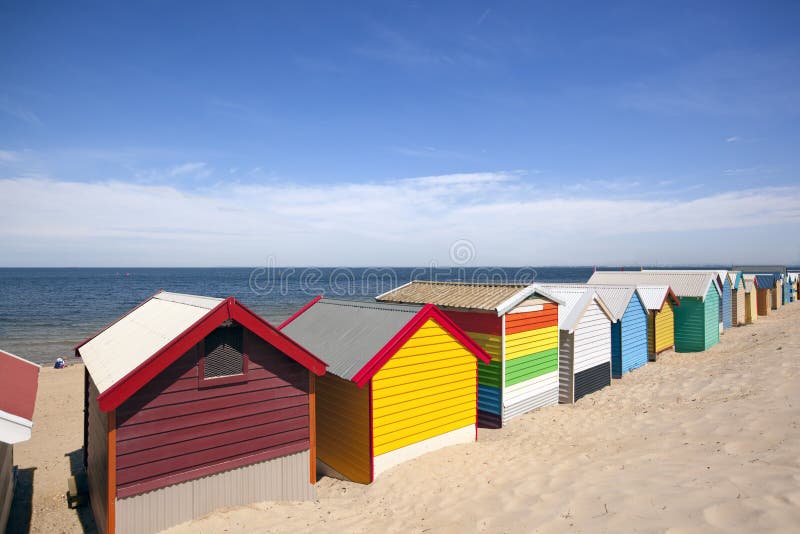Melbourne Beach hutten stock foto. Image of horizontaal - 22138128