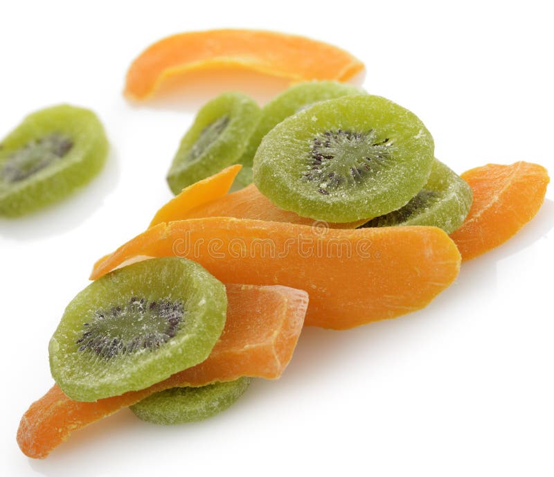 De Droge Vruchten Van De Kiwi En Van De Mango Stock Afbeelding - Image ...
