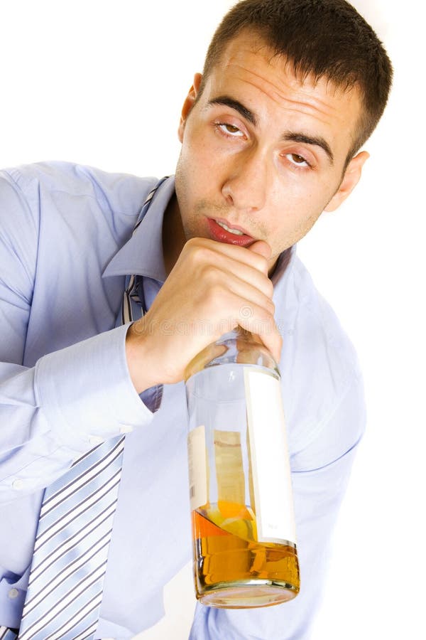 De Dronken Mens Ging Uit Van Het Drinken Van Alcohol Over. Stock Foto ...