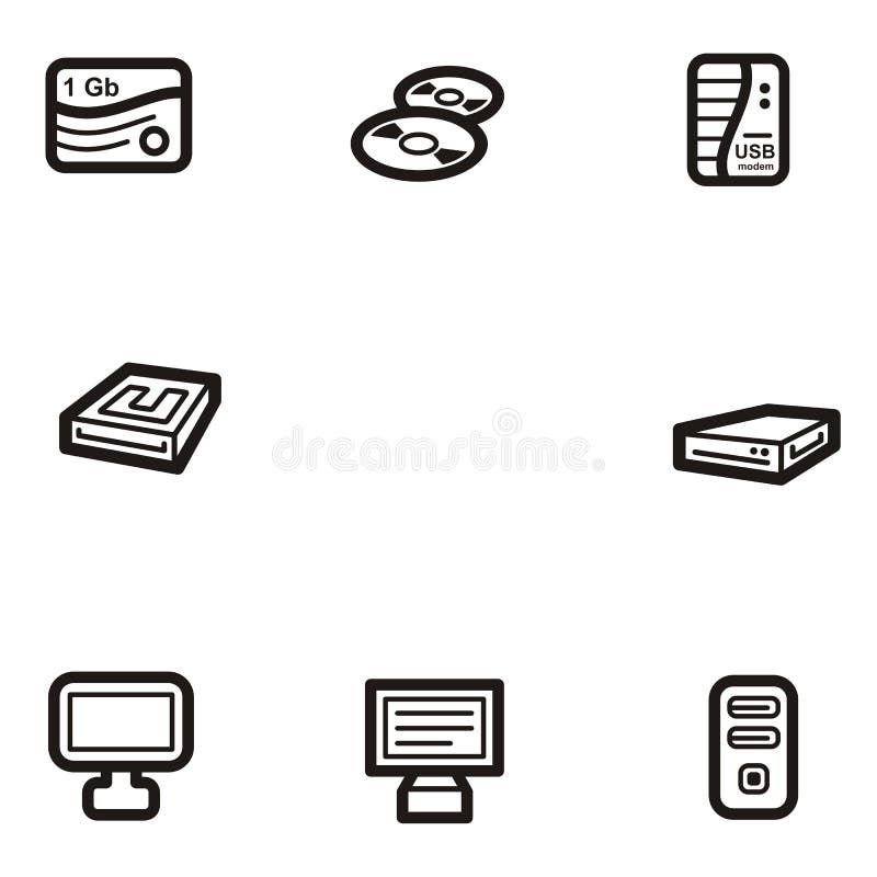 De Duidelijke Reeks Van Het Pictogram - Media Vector Illustratie ...