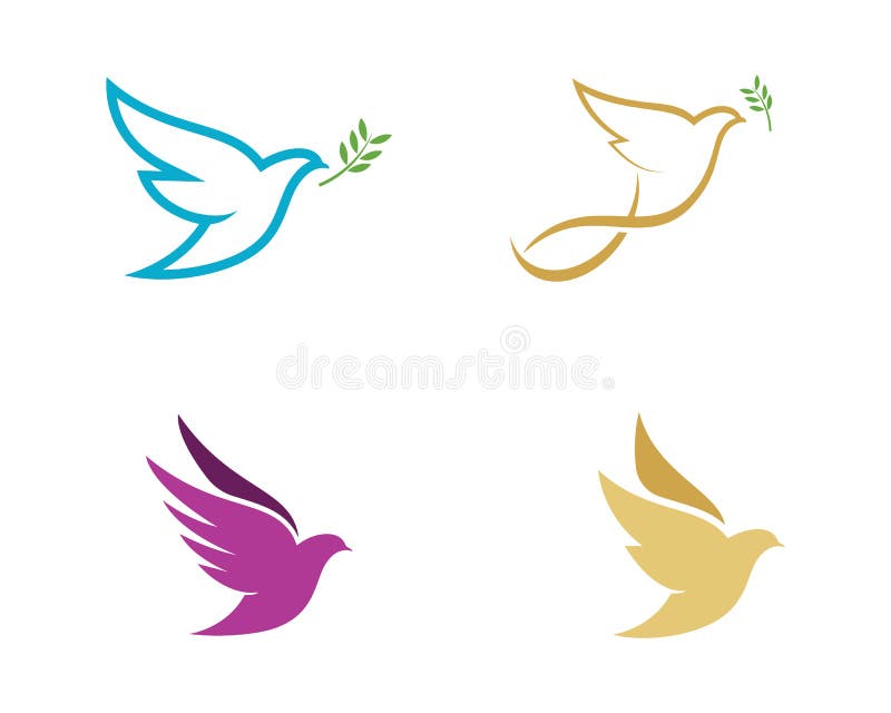 De Duif Logo Template Van De Vogelvleugel Vector Illustratie ...