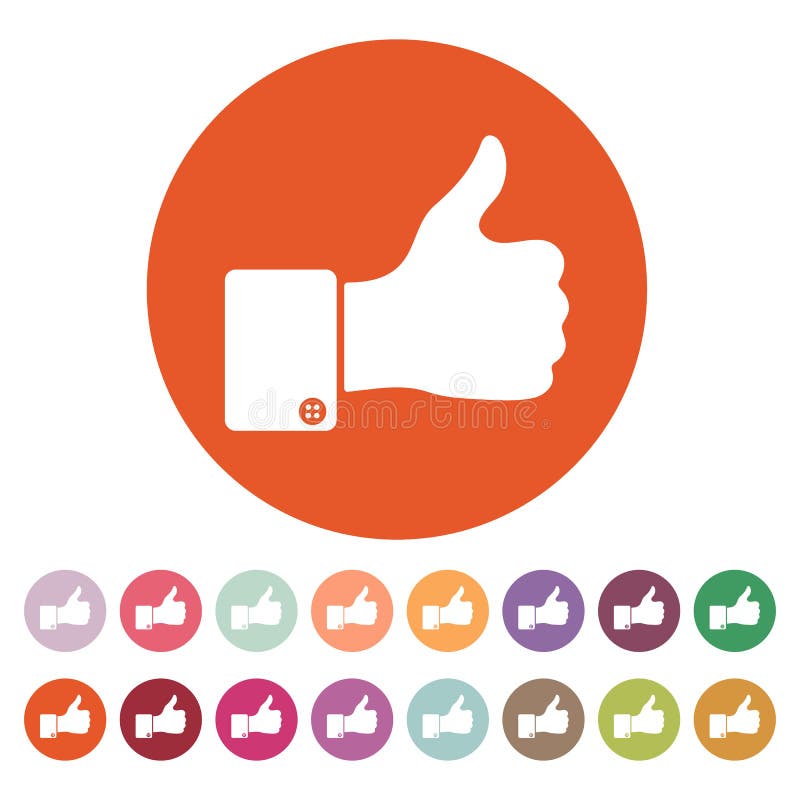 De Duim Op Pictogram Als Symbool Vlak Vector Illustratie - Illustration ...