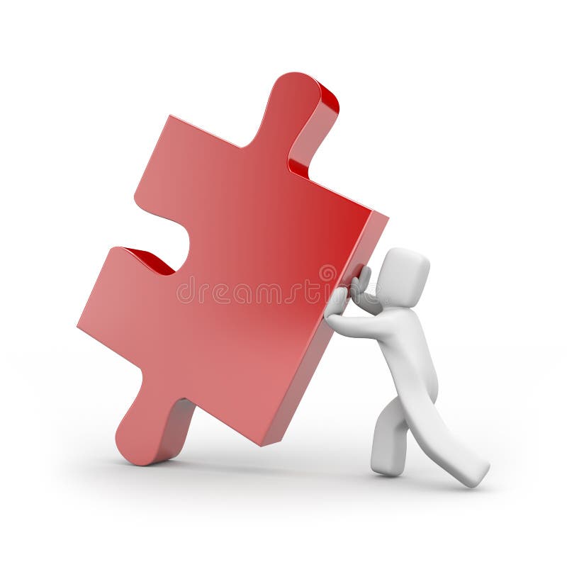 De Duwraadsel Van De Persoon Stock Illustratie - Illustration of hulp ...