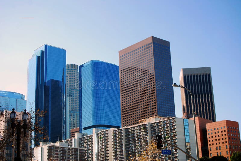 First Street, Los Angeles stock foto. Image of torens - 5413632