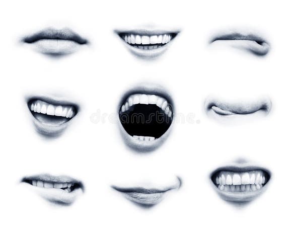 De emoties van de mond stock afbeelding. Image of lach - 23899671