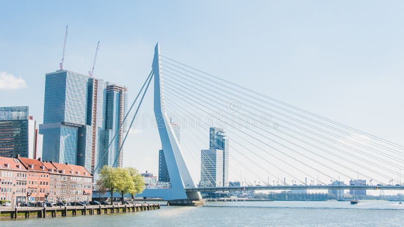 De Erasmus Brug in Rotterdam in Nederland Redactionele Stock Foto ...