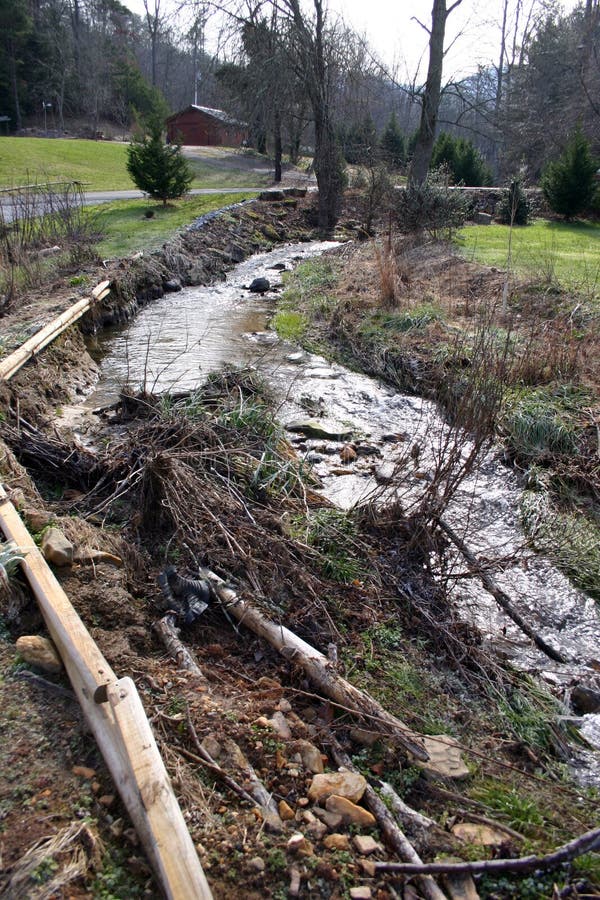 De Erosie Van De Stroom Na Onweer Stock Afbeelding - Image of vloed ...