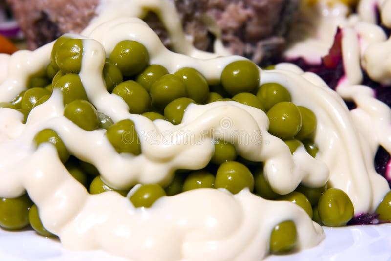 De Erwt, Overstroomde Een Witte Saus Stock Afbeelding - Image of ...