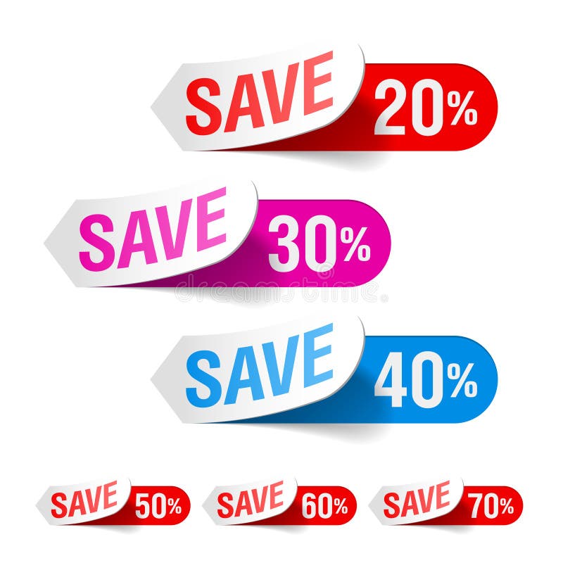 De Etiketten Van De Korting Vector Illustratie - Illustration of prijs ...