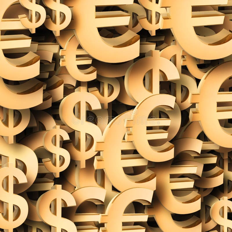 De Euro Klomp Van Het Dollarsymbool Stock Illustratie - Illustration of ...