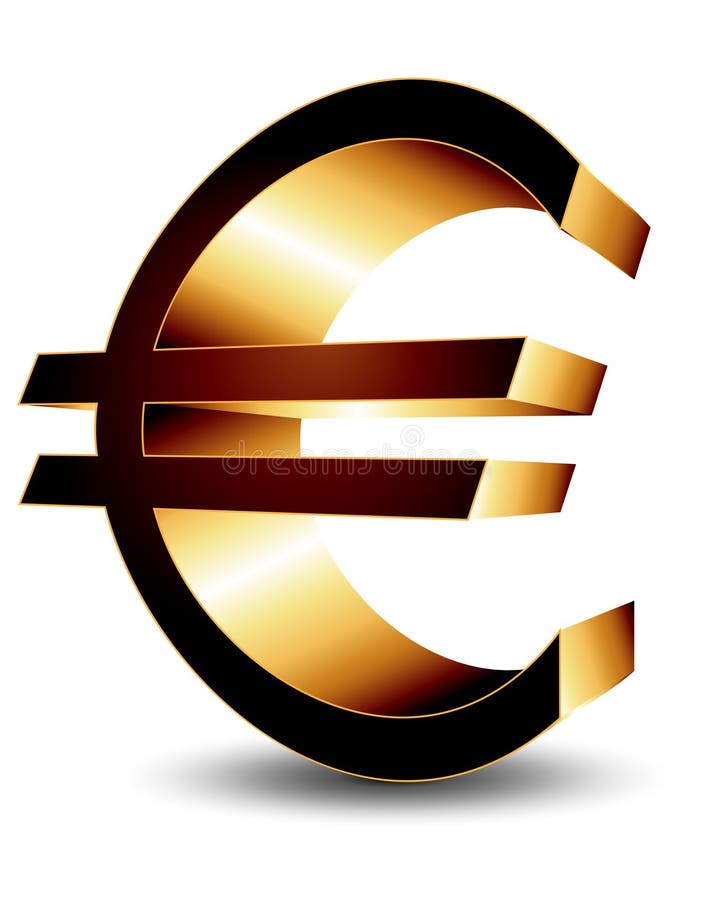 De euro van het pictogram vector illustratie. Illustration of goud ...