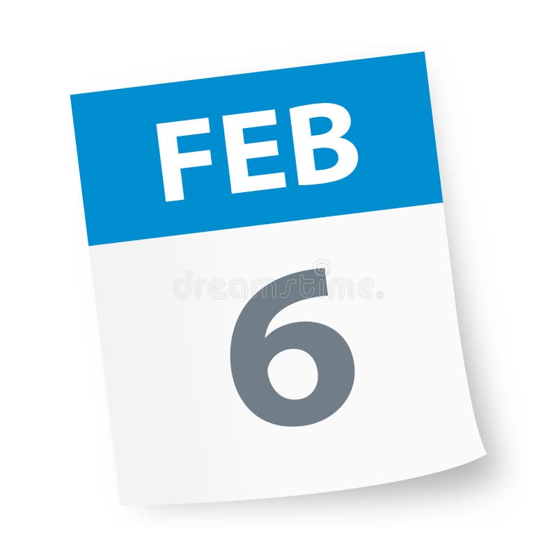 6 De Febrero - Icono Del Calendario Stock de ilustración - Ilustración ...