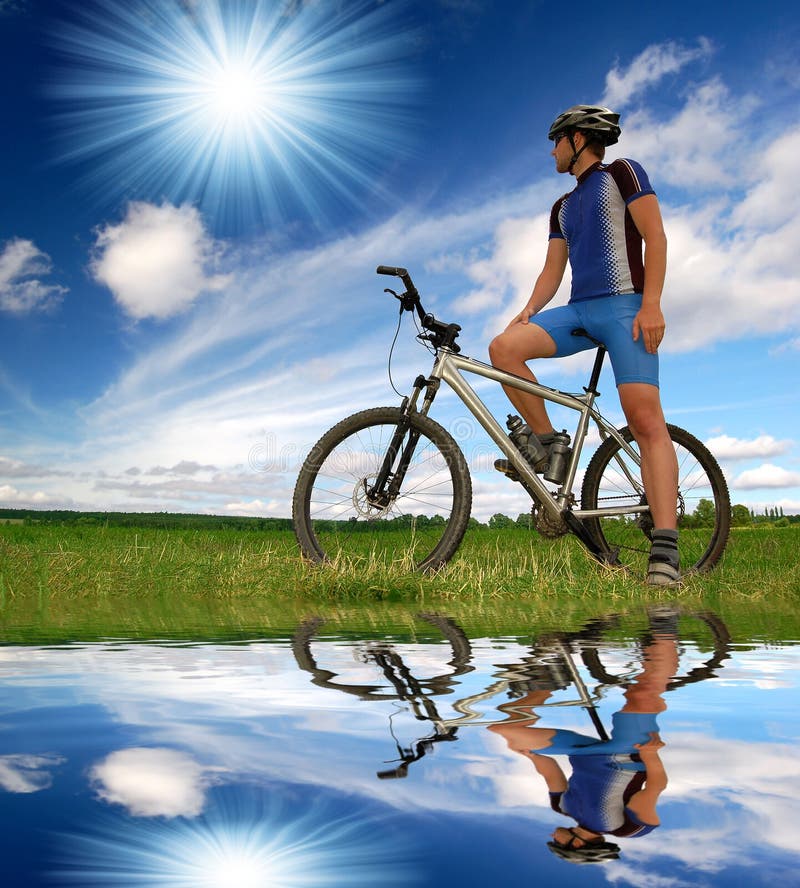 De fietser van de berg stock foto. Image of beweging - 12456372