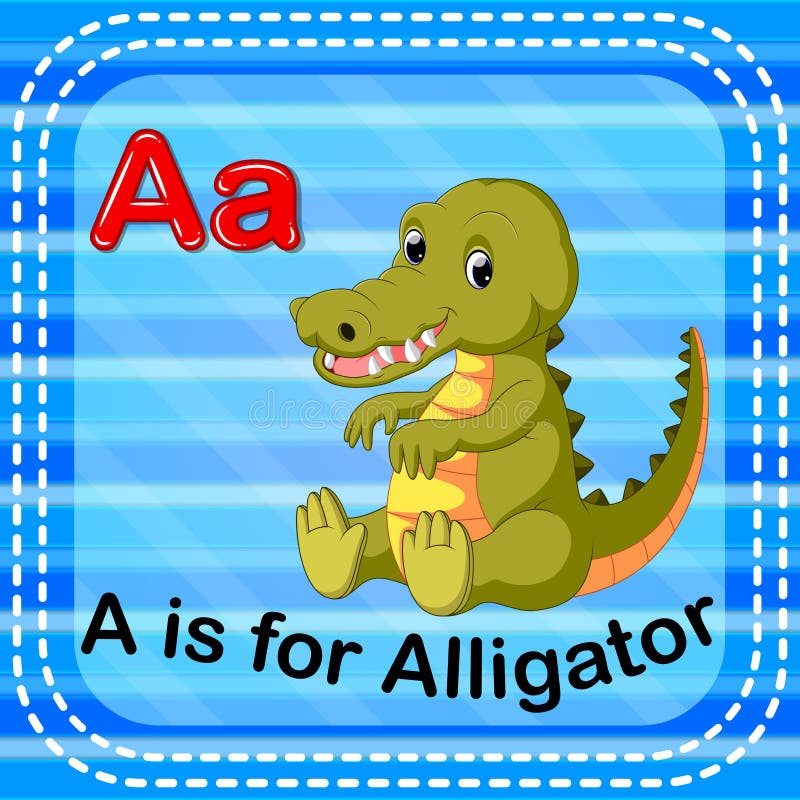 De Flashcardbrief A Is Voor Alligator Vector Illustratie - Illustratie ...