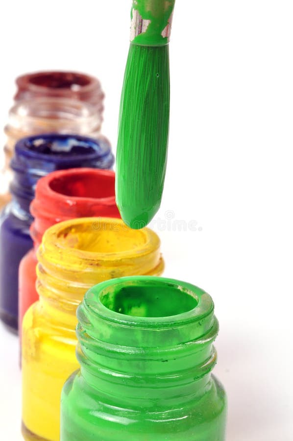De flessen van de verf stock afbeelding. Image of spectrum - 9770967