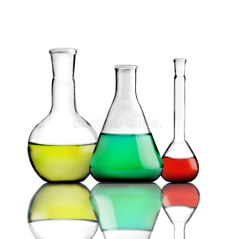 De Flessen Van Het Laboratorium Stock Afbeelding - Image of ...