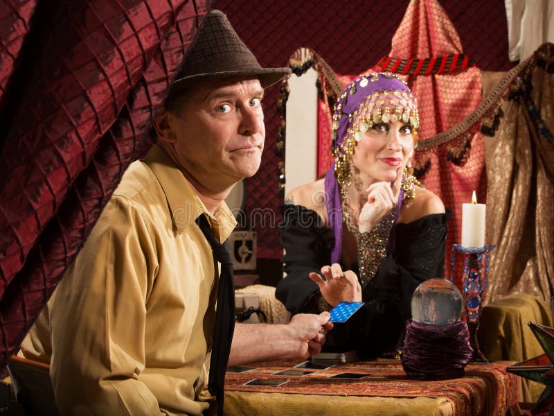 De Fortuinteller Neemt Creditcard Stock Afbeelding - Image of magisch ...