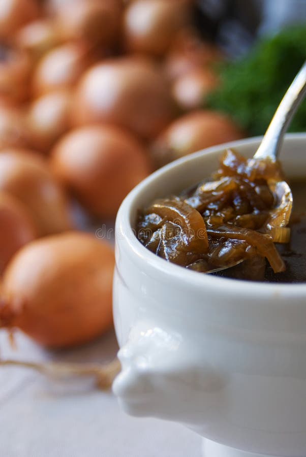 Franse Uiensoep stock afbeelding. Image of gastronomisch - 14781077