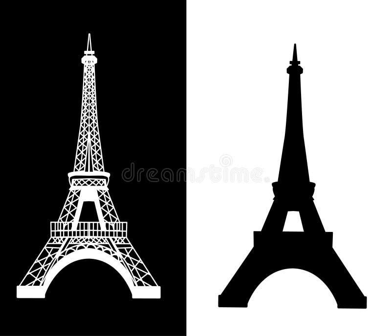 Silhouet Van De Toren Van Eiffel Op Abstracte Achtergrond Vector ...