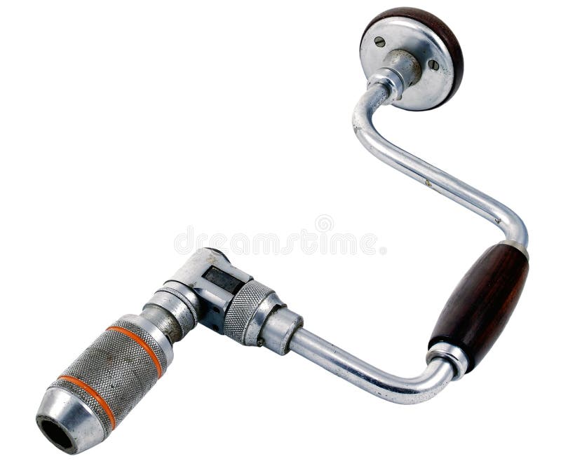 Oude Handboor Op Een Witte Achtergrond Stock Afbeelding - Image of ...