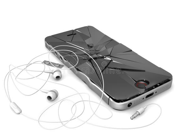 De gebroken telefoon stock illustratie. Illustration of apparaat - 30790011