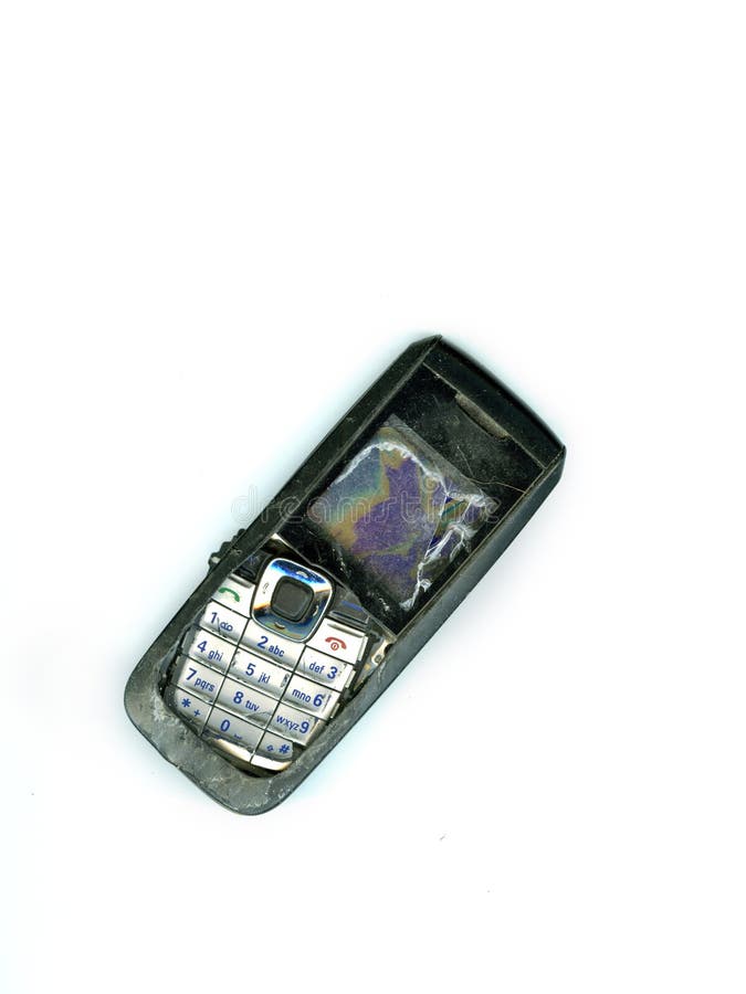 Kapotte telefoon stock afbeelding. Image of geslagen - 12737599