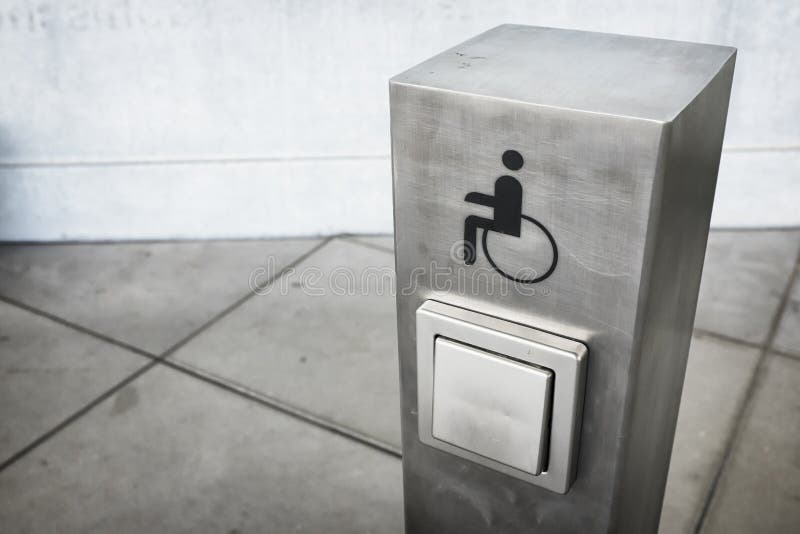 De Gehandicapten Ondertekenen Stock Foto - Image of ingang, staal: 35437806