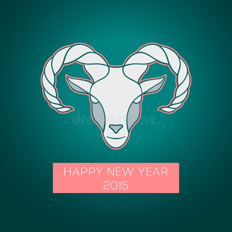De Geit is Een Symbool Van 2015 Vector Illustratie - Illustration of ...