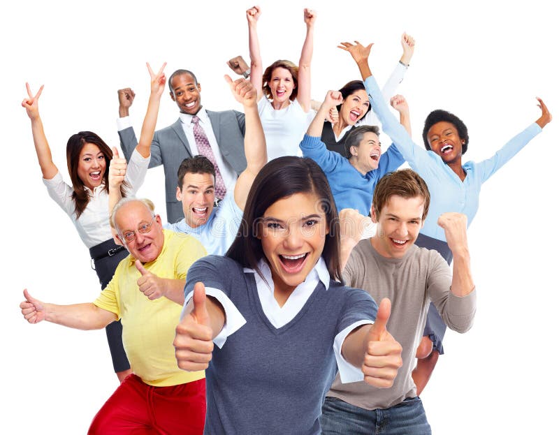 De Gelukkige Mensen Overbevolken Stock Foto - Image of gebaar, groep ...