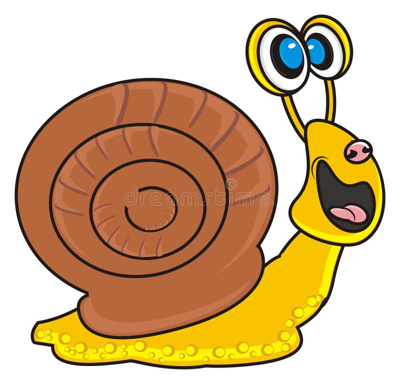 Slak Lachend Met De Hand Getekende Diercartoon Kawaii Style Turkooise ...