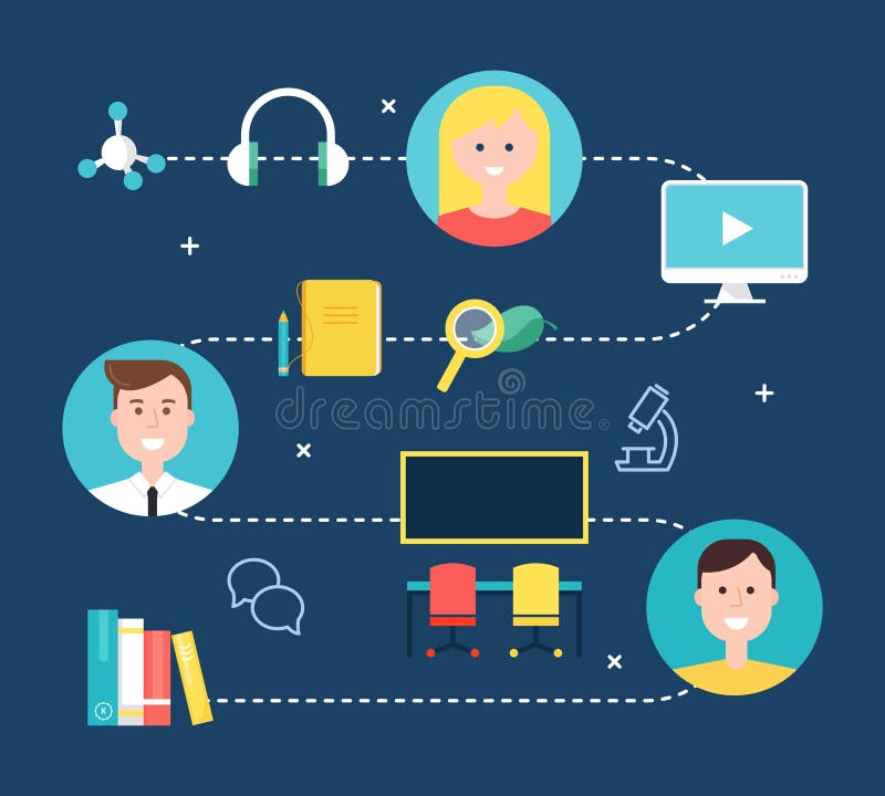 De Gemengde Het Leren Illustratie Van Het Onderwijsconcept Vector ...