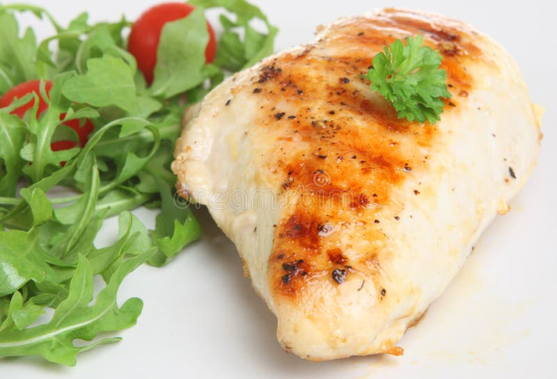 De Geroosterde Borst Van De Kip Stock Afbeelding - Image of plaat ...