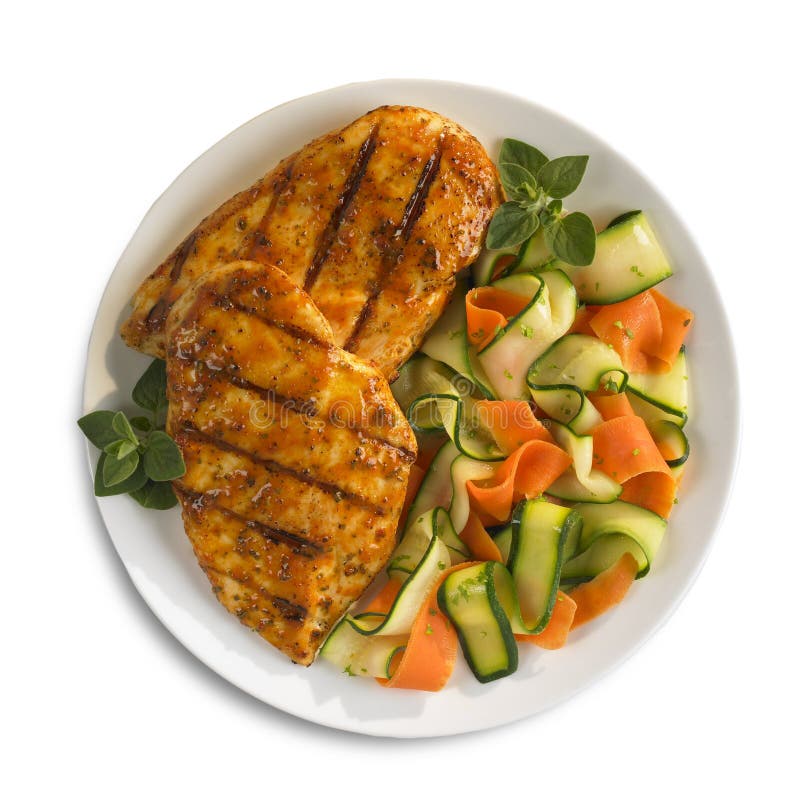 De Geroosterde Borst Van De Kip Met Groenten Stock Foto - Image of ...