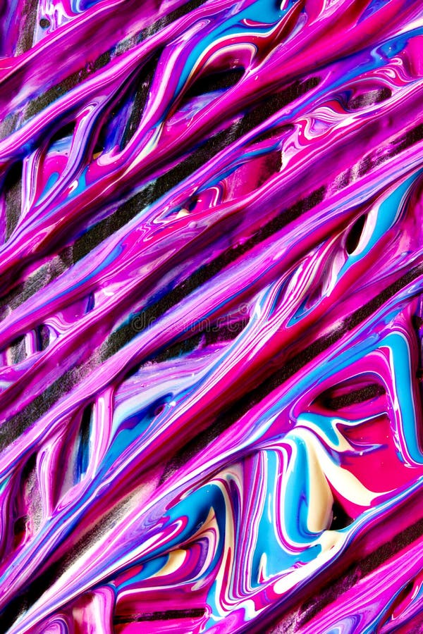 De Gestreepte Dikke Samenvatting Van Het Verf Roze Neon Stock ...