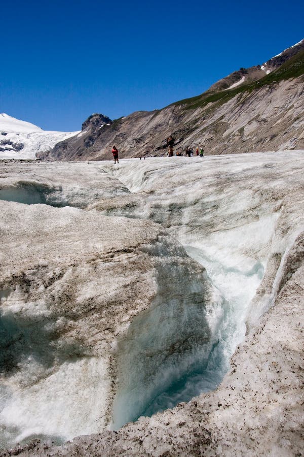 De Gletsjer Pasterze (van Grossglockner) in Alpen Stock Foto - Image of ...