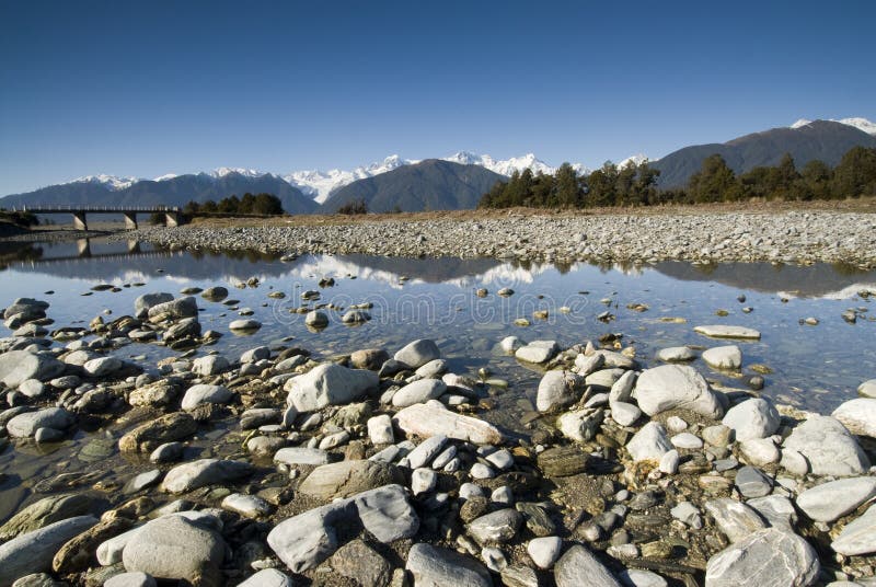 De Gletsjer Van De Vos Die in De Rivier Van De Vos Wordt Weerspiegeld ...