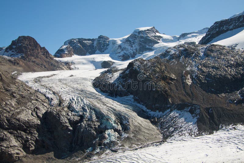 De Gletsjer Van Morteratsch Stock Foto - Image of alpen, piek: 21474074