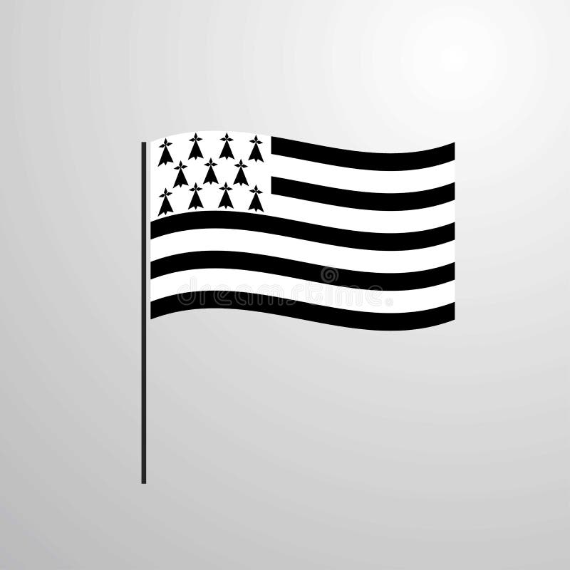 De Golvende Vlag Van Bretagne Vector Illustratie - Illustration of ...